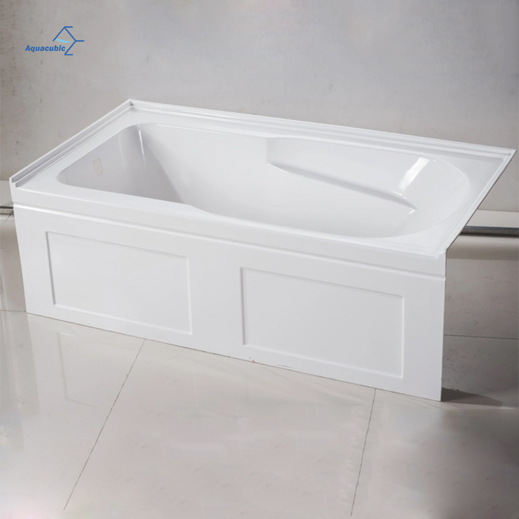Drop-in Integral Apron Bathtub One Piece Acrylic Soaking White ...